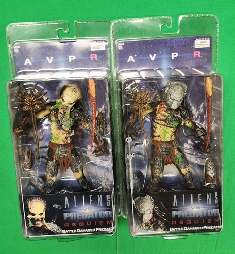 NECA AVP Alien vs Predator Requiem Battle Damaged MASKED & UNMASKED ...