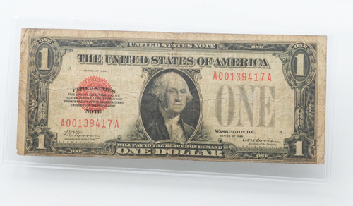 1928 $1 One Dollar Red Seal Funny Back US Legal Tender Currency Note ...