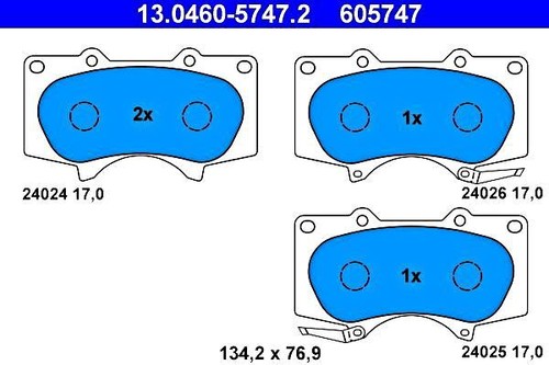 ATE Disc Brake Pad Set For TOYOTA MITSUBISHI LEXUS 4 Runner Fj Cruiser ...