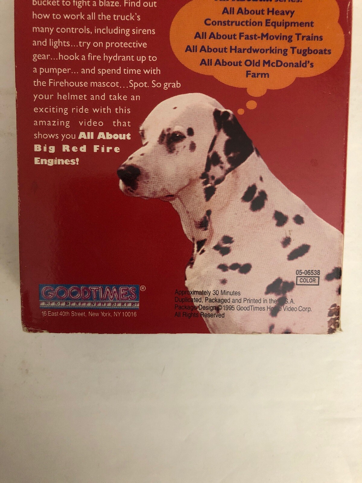 All About Big Red Fire Engines(VHS 1995)TESTED RARE VINTAGE COLLECTIBLE ...