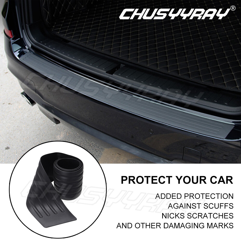 Car Rear Boot Trunk Bumper Protector Guard Trim Cover Rubber Sill Lip ...