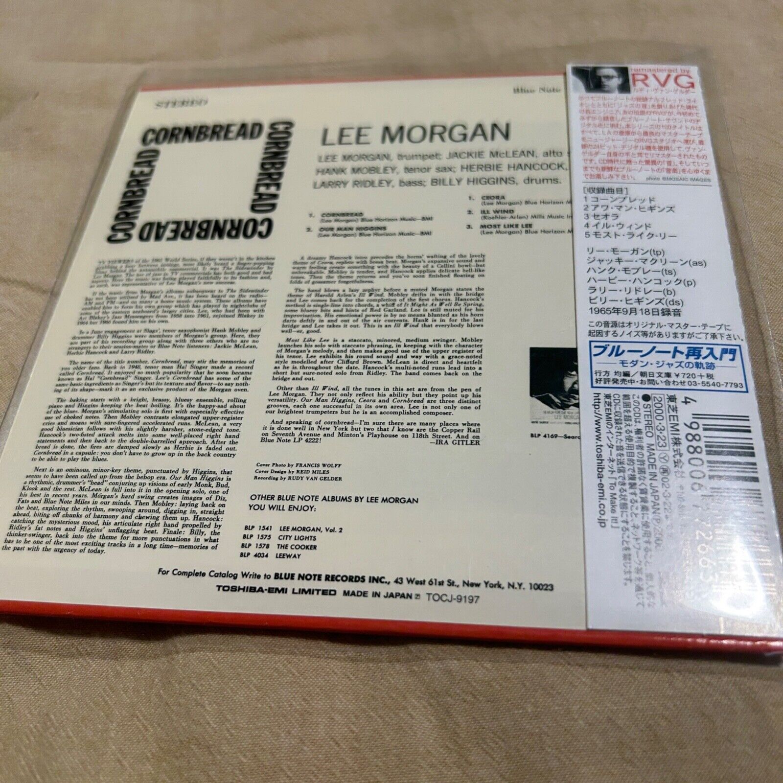 Cornbread by Lee Morgan Japan mini LP paper sleeve CD Obi Blue Note ...