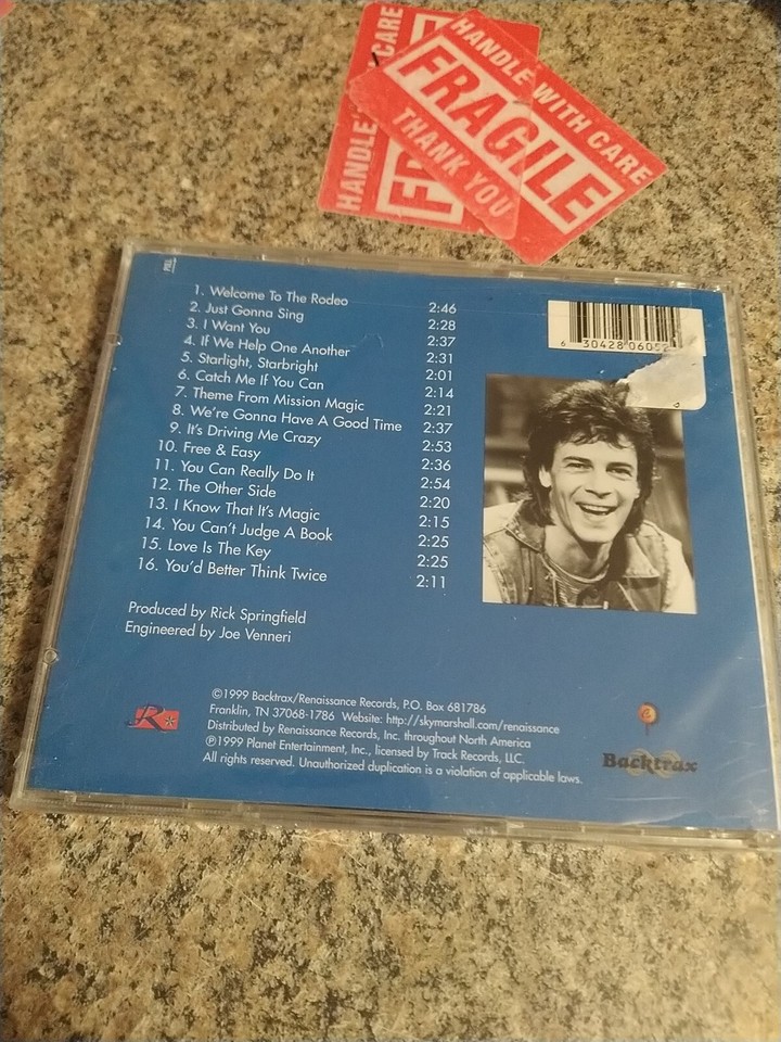 Backtracks Rick Springfield (CD, Renaissance Records) [NEW] TEAR IN ...