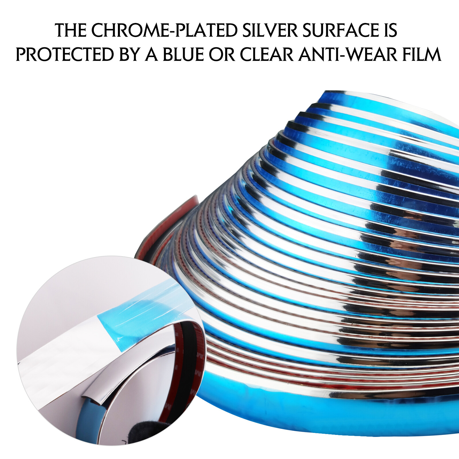 Mirror Chrome Silver Molding Trim Car Body Side Window Door Cover Self ...