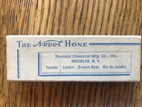 VINTAGE DENTAL COLLECTIBLES "THE NOVOL HONE" ORIGINAL PACKAGING AND W ...
