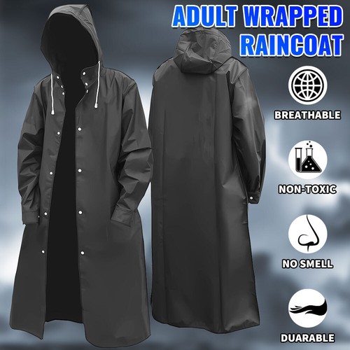 Unisex Adult Waterproof Raincoat Rain Coat Hooded Jacket Poncho ...