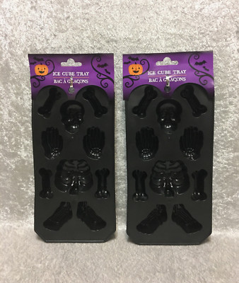 Pair of Silicone Halloween Skeleton Skull Ice Cube Trays | eBay