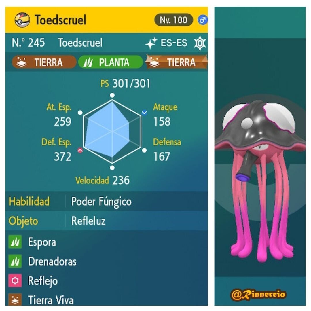 Toedscruel "Shiny or not" 6 IVs Pokemon Scarlet and Purple 🍇🍊 | eBay