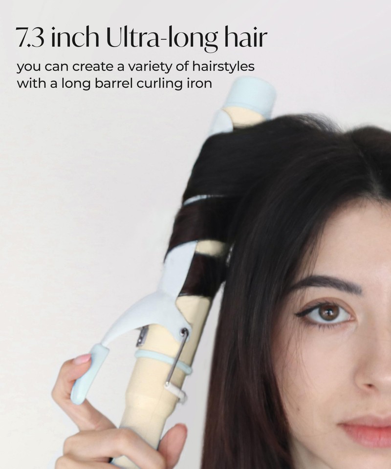 Curling Iron 1 1/2 Inch - 7.3" Long Barrel Ceramic Hair Curler for ...