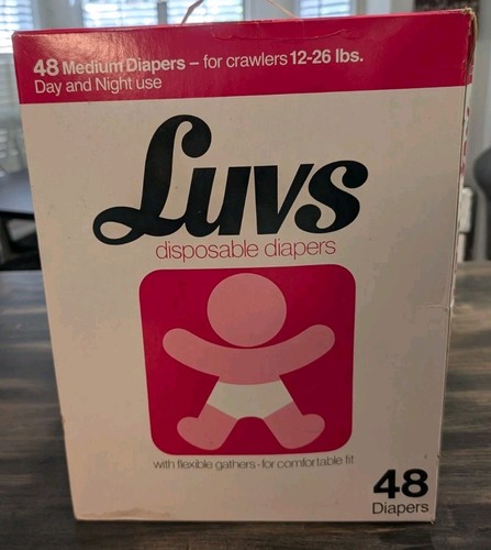 Vintage 1981 LUVS Disposable Diapers Size Medium 12-26 lbs - Open Box 25 Diapers | eBay