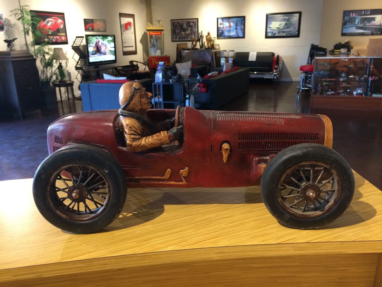 Vintage Classic Large Racing Sport car Bugatti Model Sculpture with ...