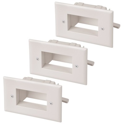 3 Pcs 2 Gang Easy Mount Recessed Wall Plate Low Voltage HDMI AV Cable ...