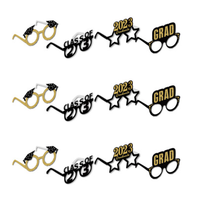 12PCS Glliter Class Of 2023 Graduation Grad 2023 Party Eyeglasses Photo ...