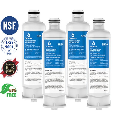 4 PACK Water Filter for Samsung DA97-17376B/DA97-08006C/HAF-QINS/EXP ...