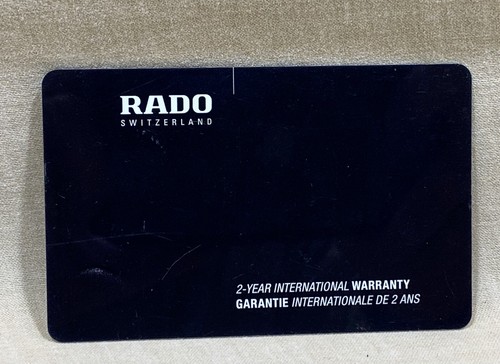 RADO 2 Year International Warranty 2015 01.963.0540.3.025 06646276 OEM ...
