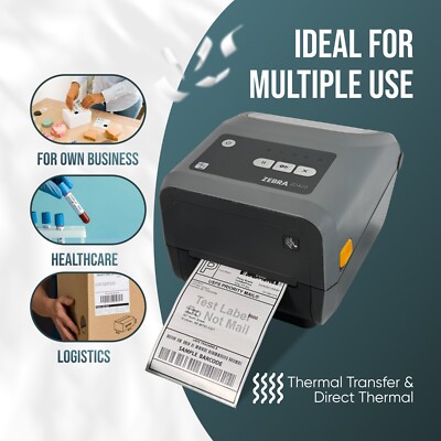 Zebra ZD420 Easy-to-Use Direct & Thermal Transfer Business 4x6 Label ...