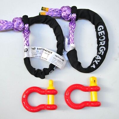 Australian made Soft Shackle (PP) 2pcs + RED Rated D shackle 2 pcs ...