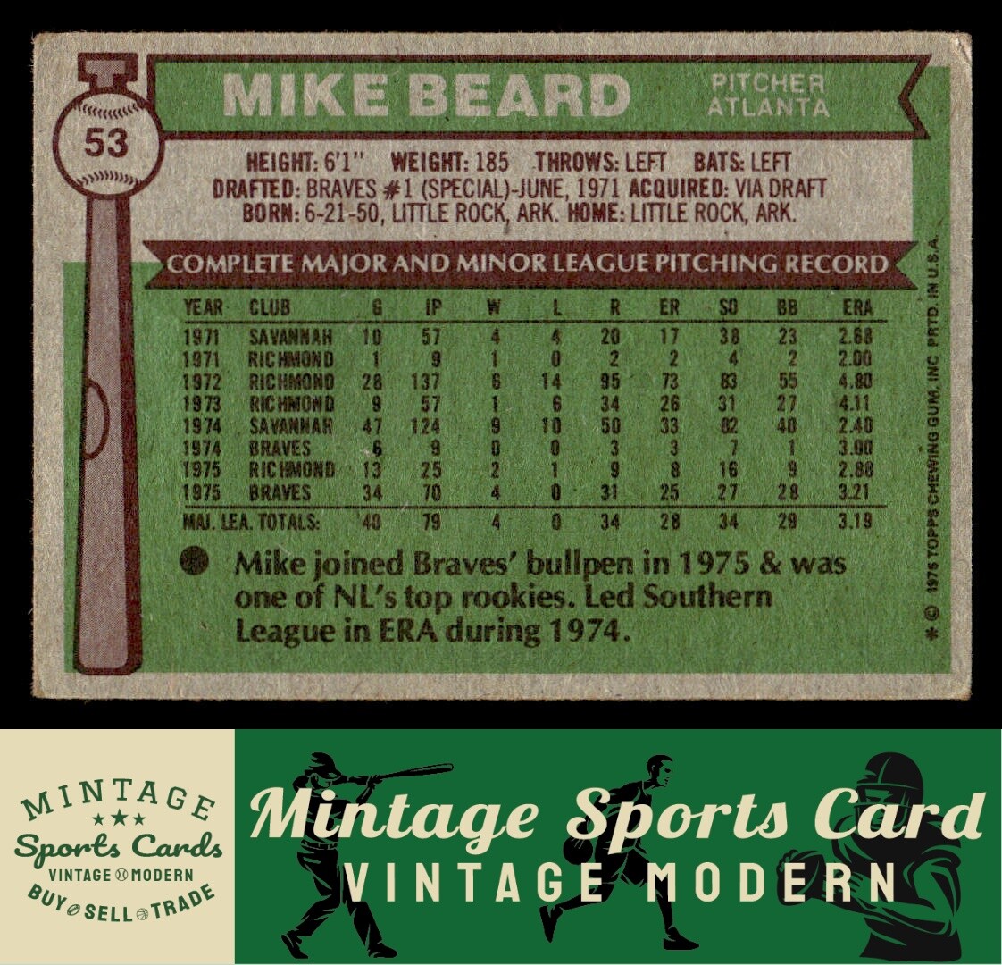 1976 Topps - Mike Beard - #53 Atlanta Braves | eBay