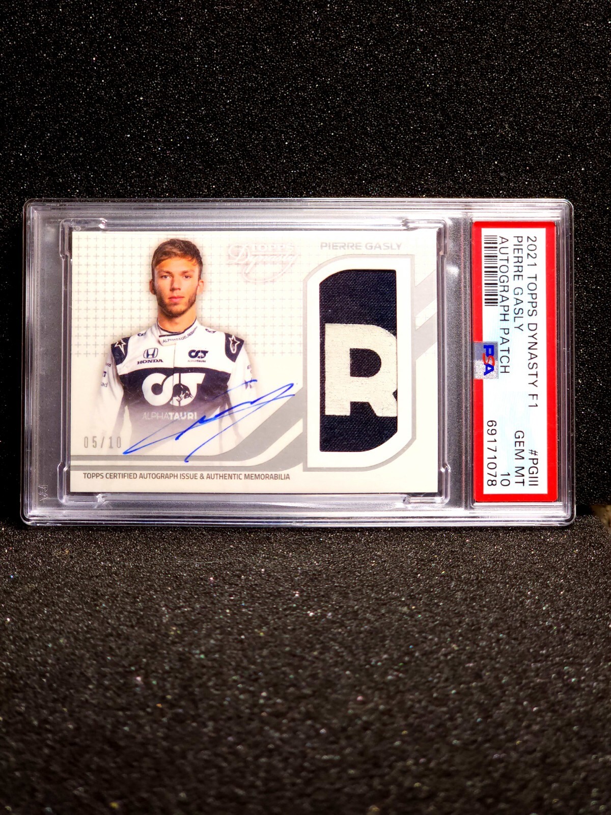 2021 Topps Dynasty F1 Pierre Gasly Patch Autograph /10 PSA 10 POP 1 ...