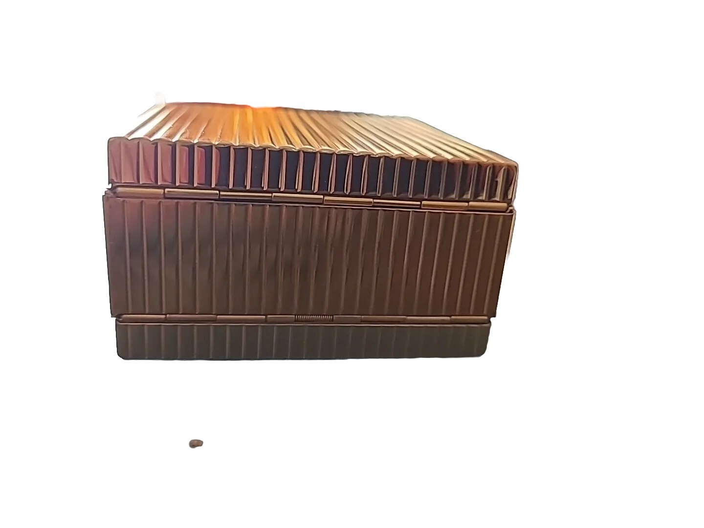 Vintage Evans- Goldtone Lid Ribbing, Petite Carryall W/Lighter. | eBay