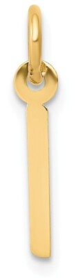14K Yellow Gold Small Slanted Block Initial I Charm | eBay