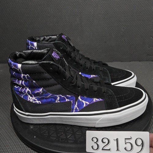 Vans Sk8-Hi Shoes Womens Size 7 Black Purple Lightning High Top Skate ...