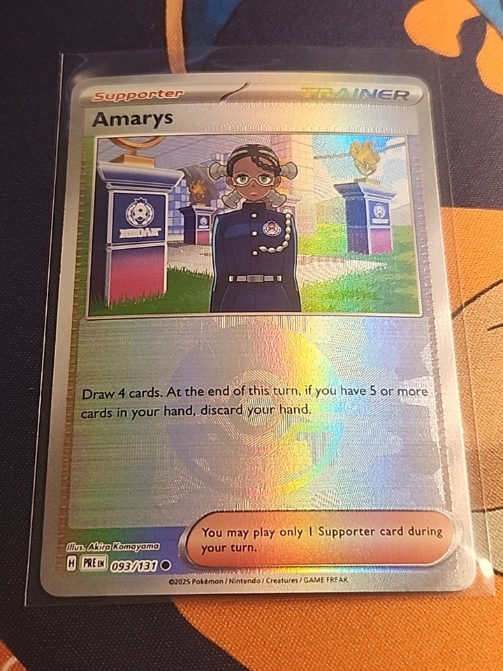 Pokemon TCG Amarys 093/131 Prismatic Evolutions Poke Ball Reverse Holo ...