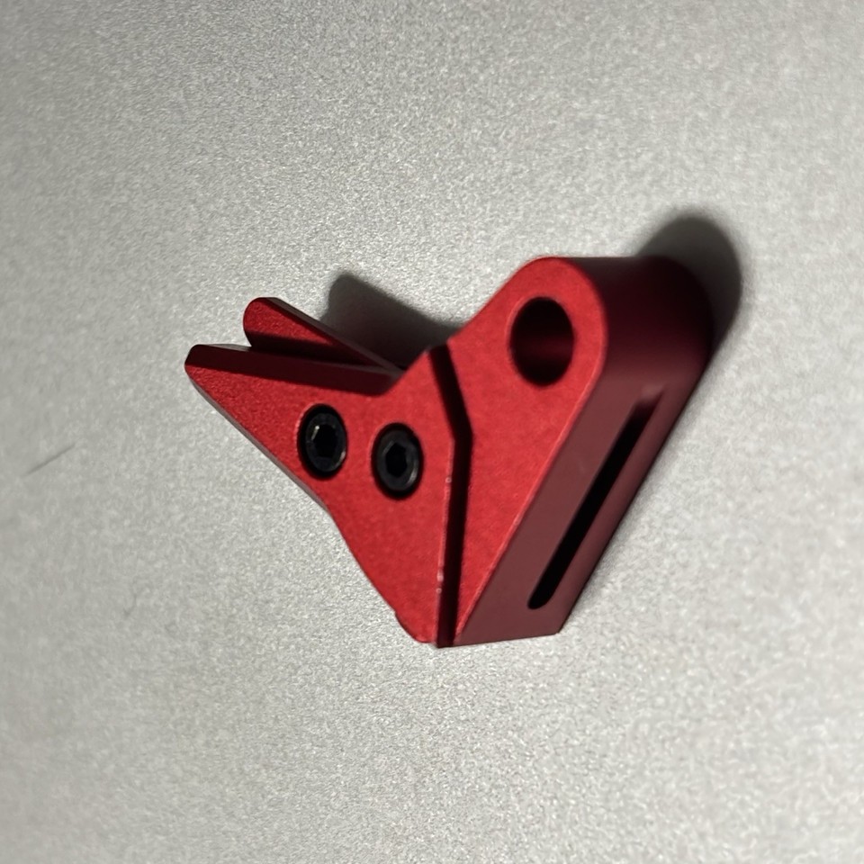 Gen 3-4 Aluminum Billet Flat Trigger Shoe Red Shoe Red Safety Glock SJ ...