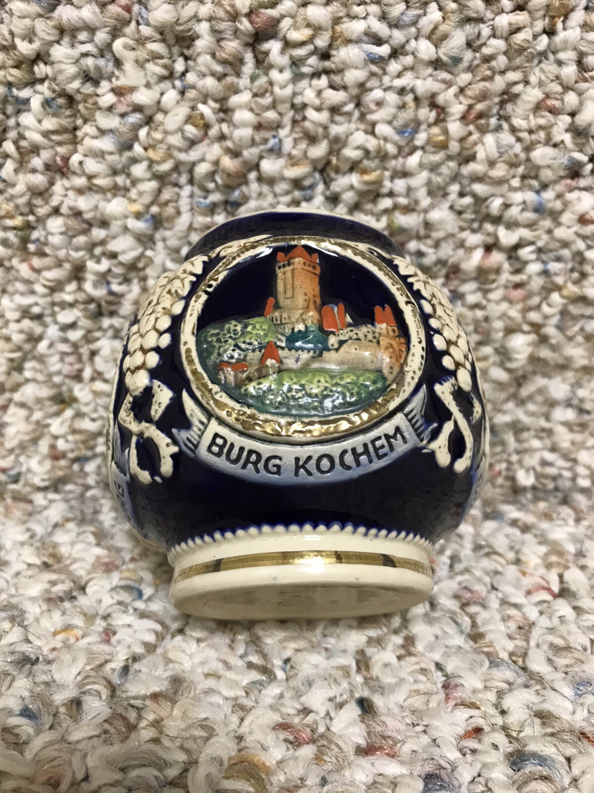 Marzi & Remy Vtg Blue German Beer Punch Mug Raised Landmark Pictures ...