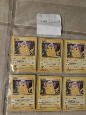 Lot of 6 1995 Pokemon Cards Pikachu 58/102 Basic Pokemon Free Shipping ...