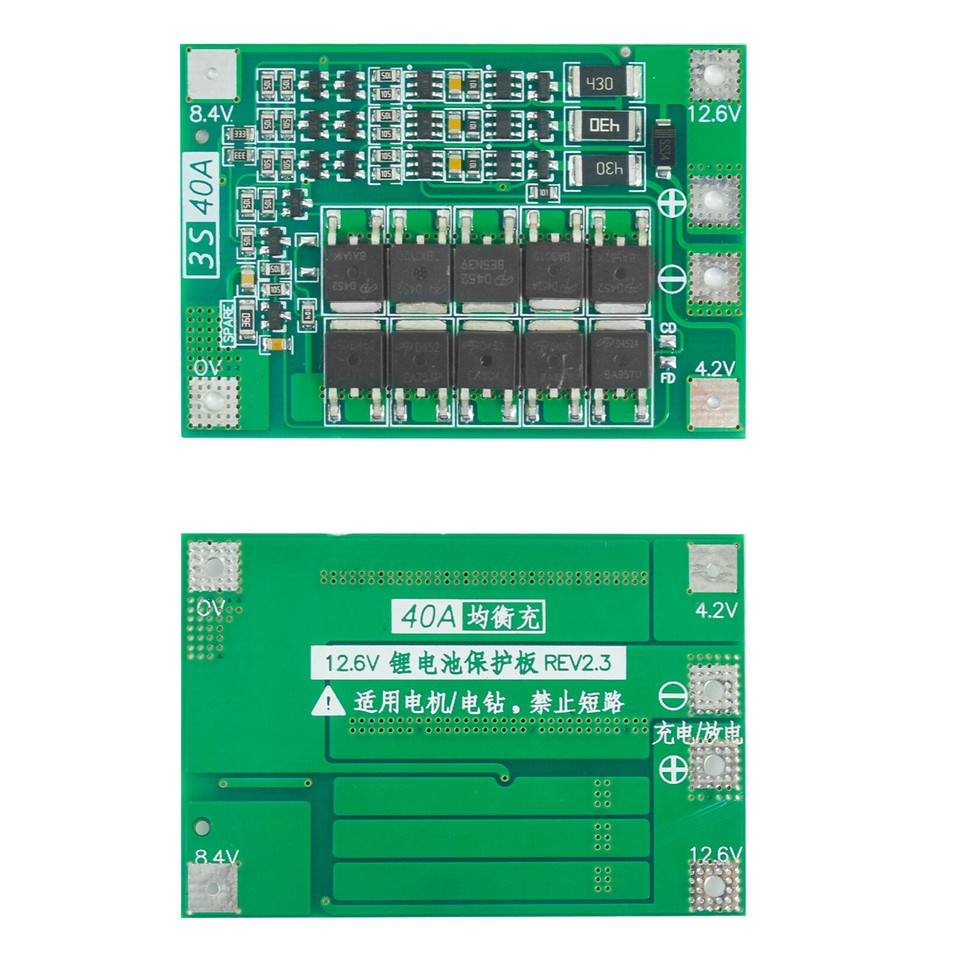 12V 3S 7P Li-ion Battery Storage Case Box with Power Display +3S40A BMS ...