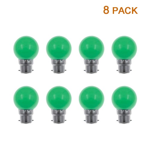 8 Pack Green Bulbs LED 2W B22 Bayonet Lighting Bulb Golf Ball for ...