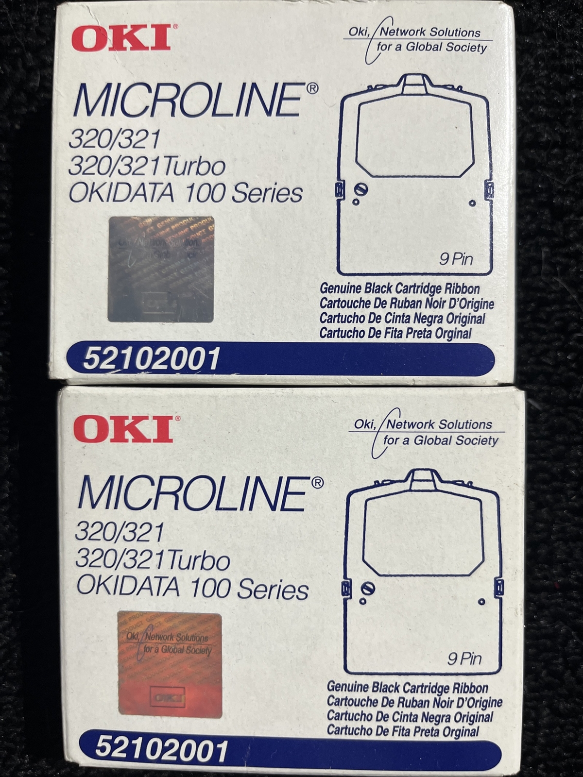 (2) Genuine Okidata Microline 182/184/186/320/321 Ribbon 52102001 ...