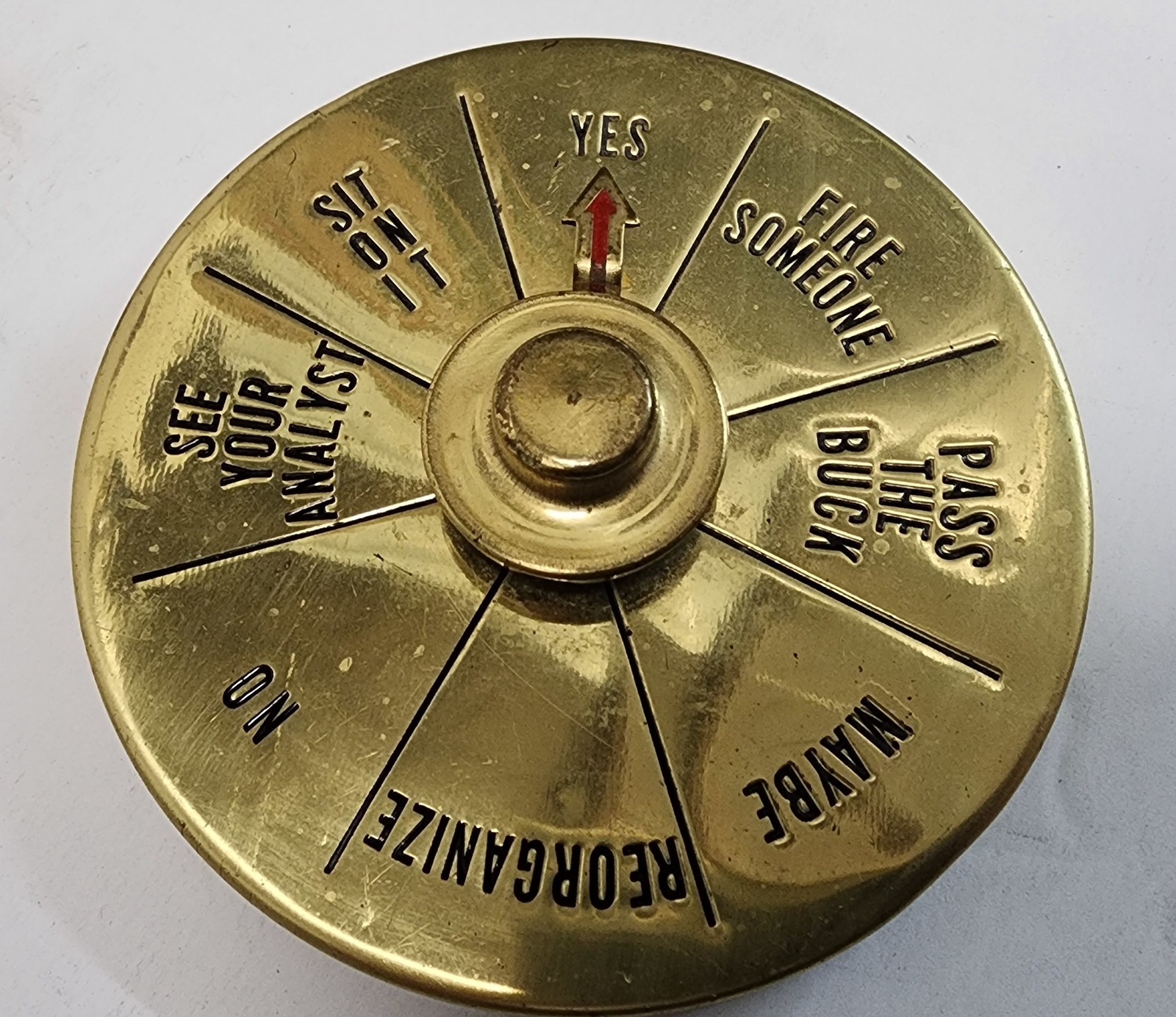 Vintage Solid Brass Executive Decision Maker Spinner Office Desk ...