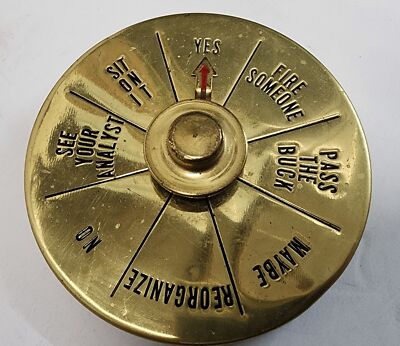 Vintage Solid Brass Executive Decision Maker Spinner Office Desk ...