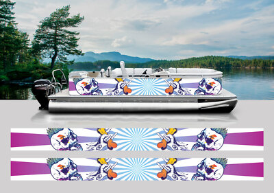 WRAPPING PONTOON REPLACEMENT GRAPHICS KIT DECAL STICKERS BOATS ROCK N ...