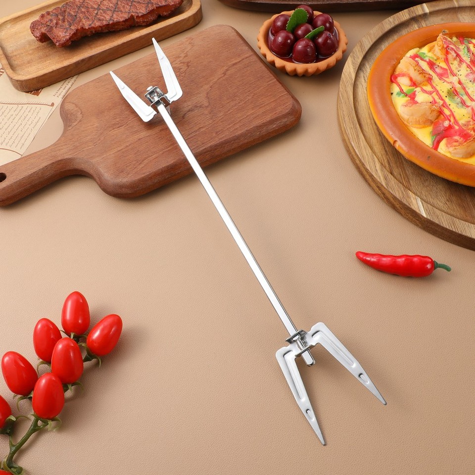 Rotisserie Fork with 4 Claws Spit Hot Roasting Sticks Meat Forks ...