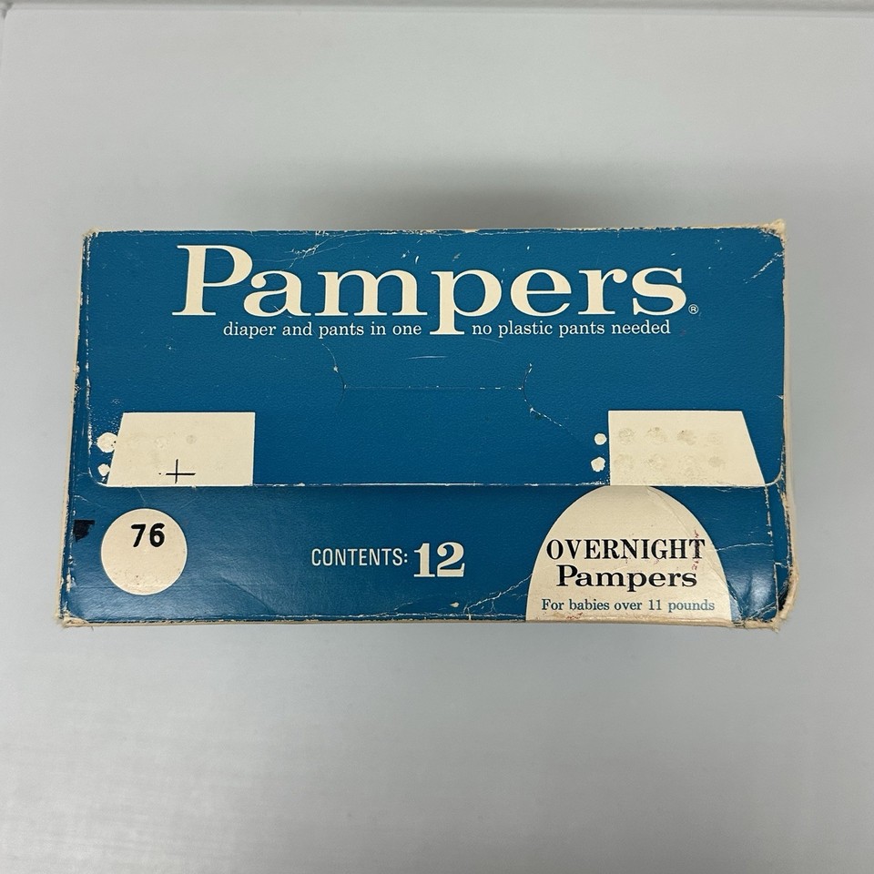 NEW Vintage 1960’s Pamper Overnight Diapers For Babies Over 11 Pounds ...