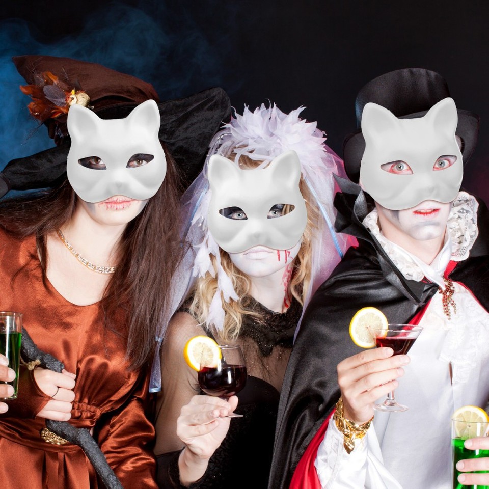 10 Pcs Cat Masks Blank Masks Masquerade Masks Prom Mask Animal Masks ...