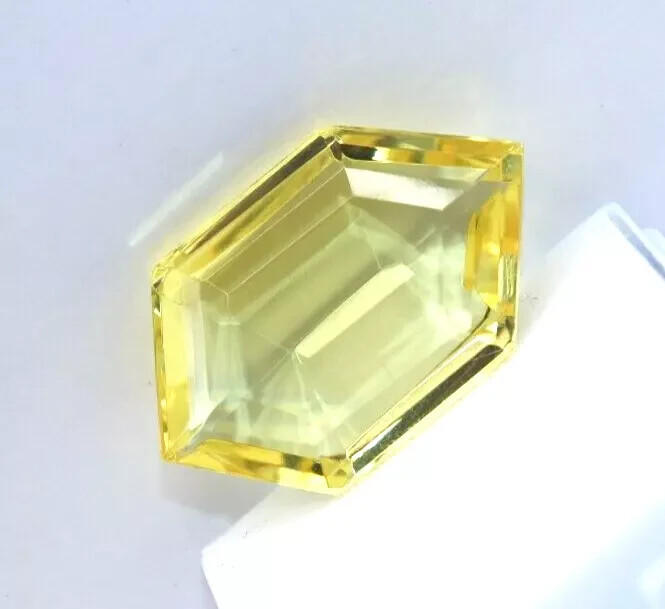 44 Ct Natural Fancy Cut Yellow Topaz Beautiful Certified Loose Gemstone ...