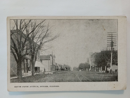 MINIER ILLINOIS POSTCARD 1910 SOUTH FIFTH AVENUE DOWNTOWN PEORIA | eBay
