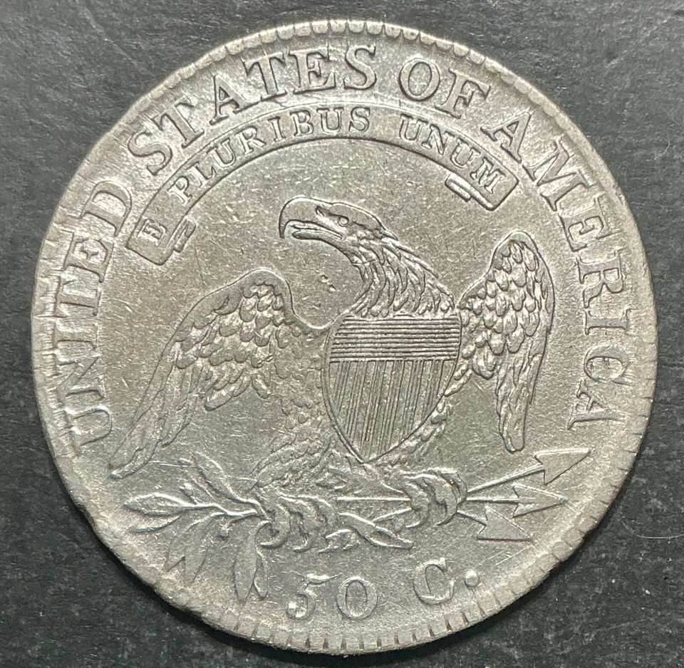 FULL LIBERTY 1813 CAPPED BUST HALF DOLLAR 50c O-110 Die Clash Estate ...