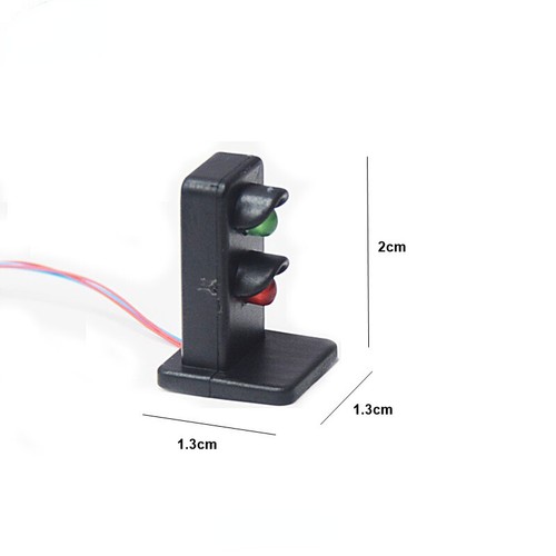 2-Piece Miniature LED Traffic Light Signal Light HO/OO Scale Train ...