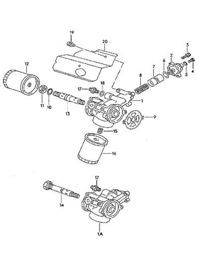 Audi ur quattro / 80 / 90 / coupe oil filter securing pin o-ring ...