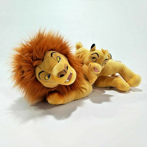Disney The Lion KIng Adult SIMBA and Dad Mufasa Lying Stuffed Plush Toy ...