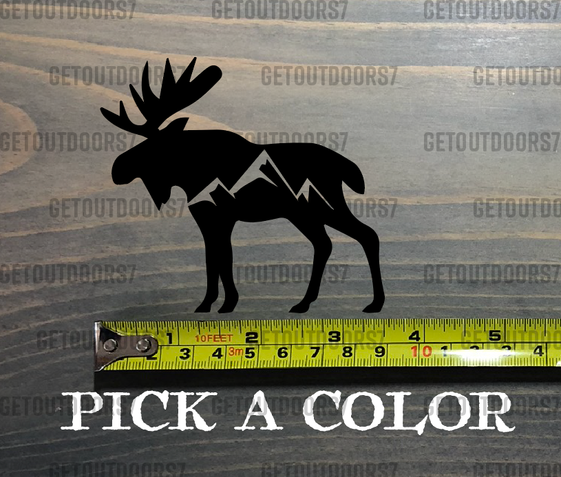 Moose Sticker Decal 3.5" Montana Mountain Canada Hunting Alaska 12 GA 5 ...