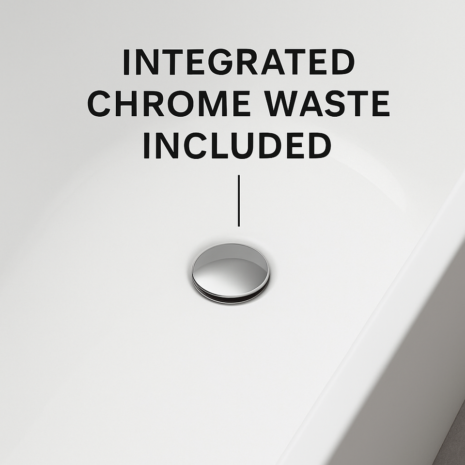 Bainlo Solice White Oval Freestanding Bath 1600 x 770mm – Unbeatable ...