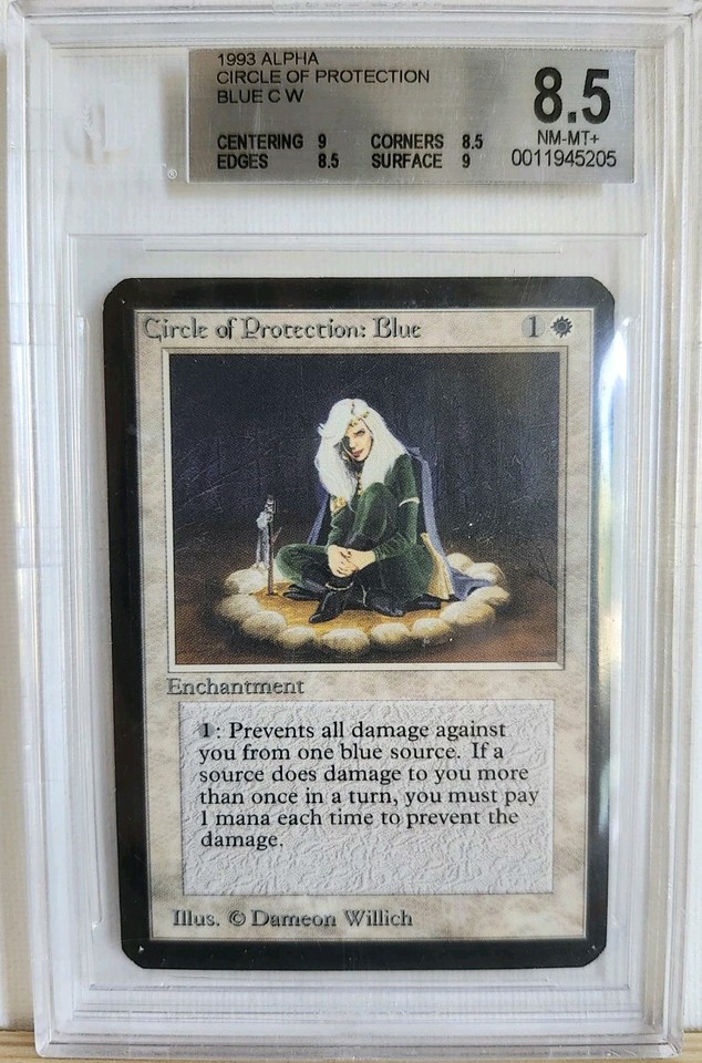 MTG ALPHA 1993 CIRCLE OF PROTECTION BLUE BGS 8.5 Magic The Gathering | eBay
