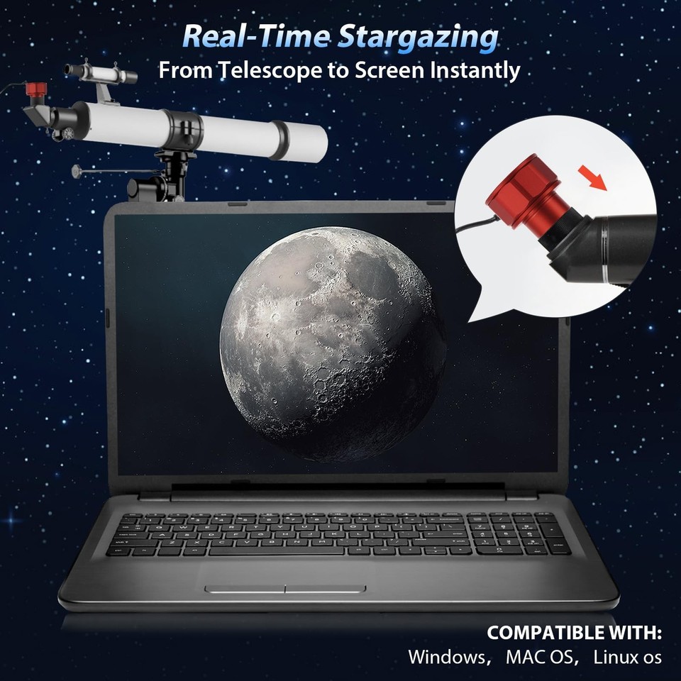 Telescope Camera 4K, 8MP Astrophotography Camera - 1.25" Telescope ...
