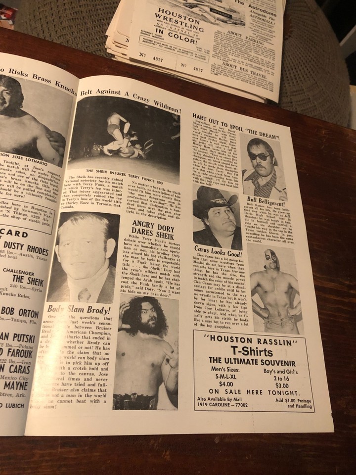 Vintage 03/04/1977 Houston, TX Paul Boesch Wrestling Program NWA/AWA ...